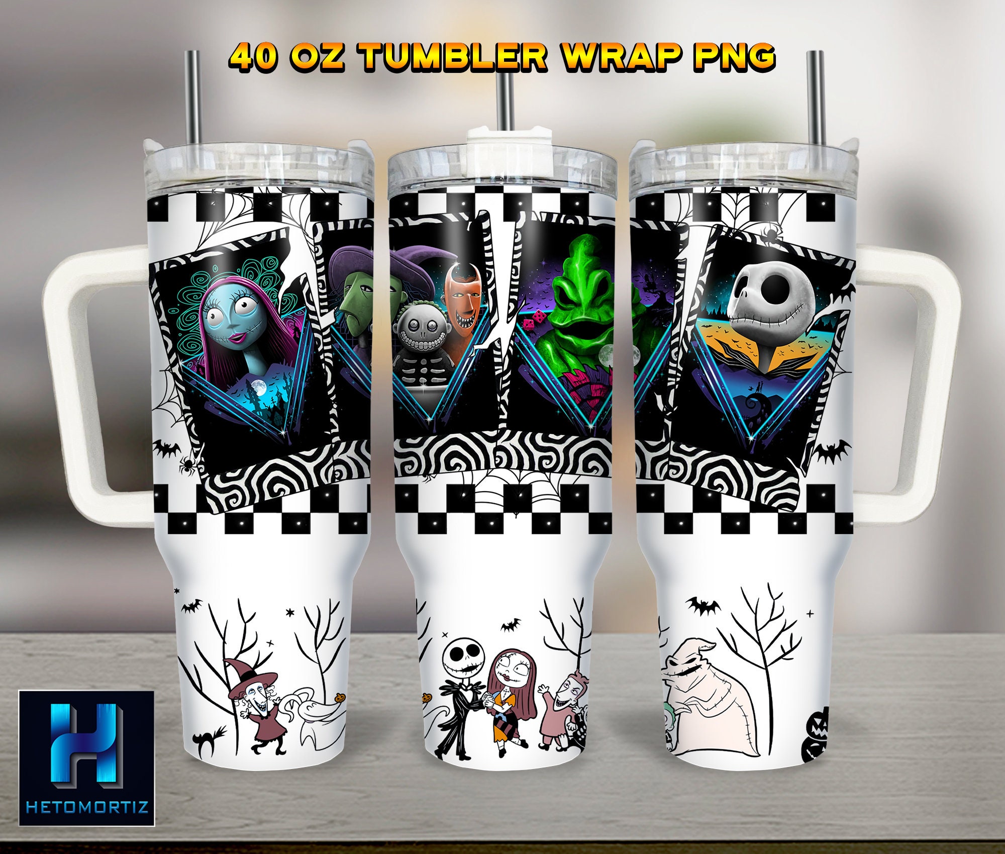 Halloween Characters The Nightmare Before Christmas Cartoon Custom Quencher Tumbler 40oz - Latakids