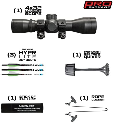 KILLER INSTINCT Boss 405 Crossbow Pro Package with 4x32 IR-W Scope Rope Cocker String ...